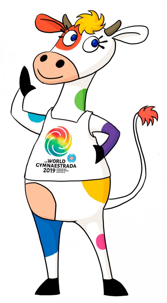 Dorli – A colourful cow is our mascot! | 16th WORLD GYMNAESTRADA 2019 ...